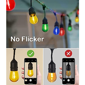 Minsily 15 Pack S14 Yellow LED Bulbs 2W S14 Outdoor LED String Light Bulb Plastic Shatterproof LED Replacement Bulbs 110V Edison Bulbs E26 Base Decorative Bulb for Home Patio Christmas Decor(Yellow)