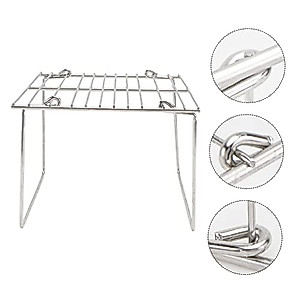 Yardwe 2 pcs mini grill gas barbecue grill portable grill outdoor grill Camping Barbecue Rack over fire camp grill Campfire Outdoor Barbecue Accessory Outdoor Barbecue Tool to rotate fold