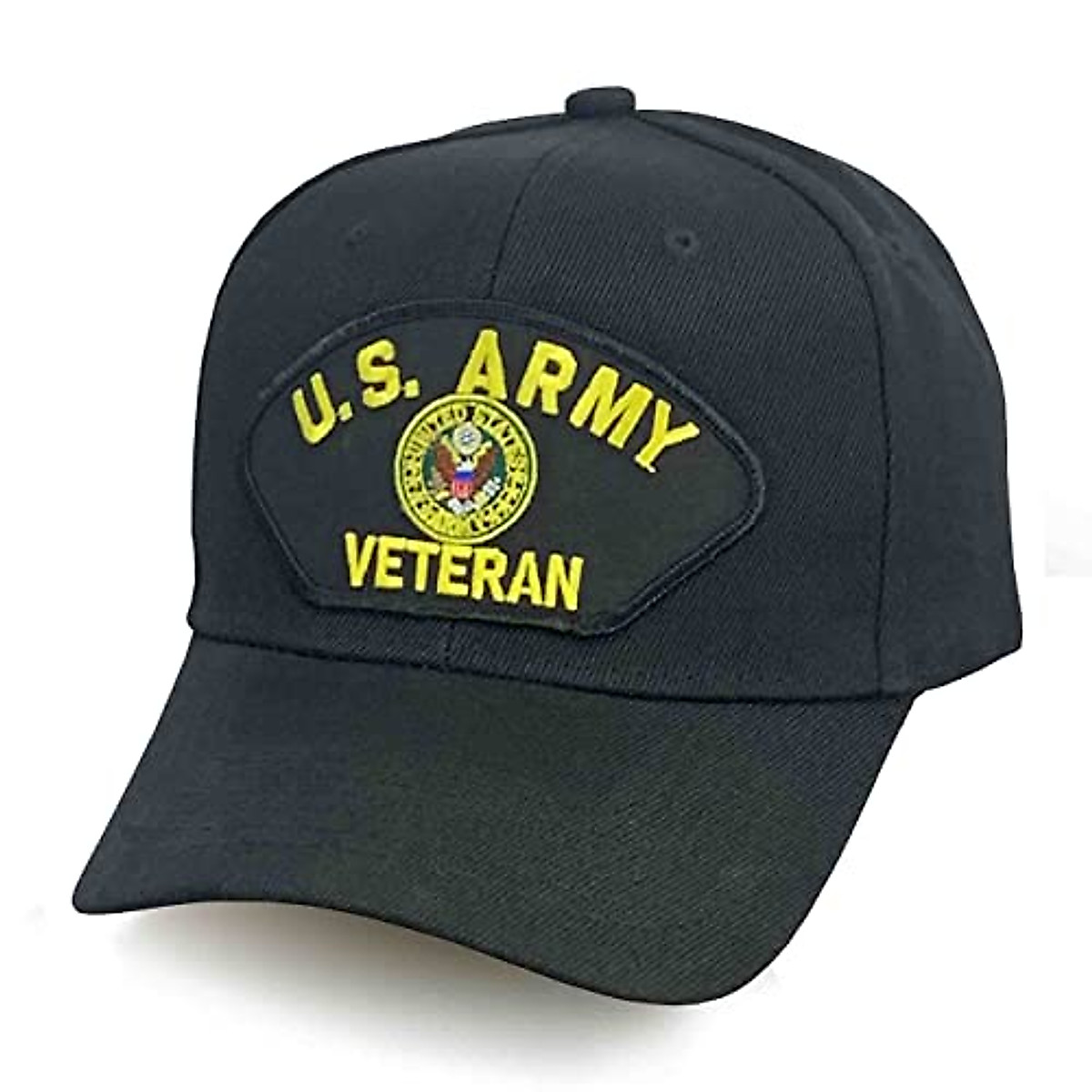 VetFriends.com US Army Official Licensed Premium Quality Veteran Hat with Embroidered Eagle Crest Patch| Army Vet Gift Military Army Baseball Cap