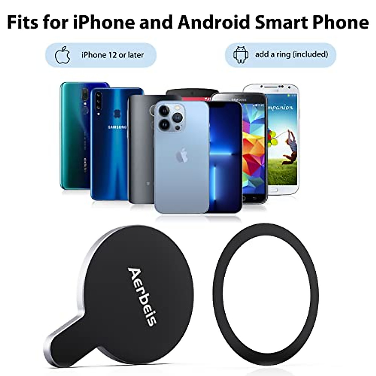 DJI Magnetic Ring Holder Clamp - for Magsafe DJI OM 6 / OM 5 / OM 4 / OM 4 SE Adapter Mount Compatible with DJI Osmo Gimbal Stabilizer, DJI OM Accessories