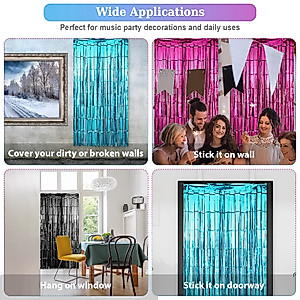 Skylety Music Birthday Party Decorations Includes Karaoke Rose Red Blue Black Tinsel Curtains Music Balloons Music Note Balloons for Music Theme Party Photo Backdrop