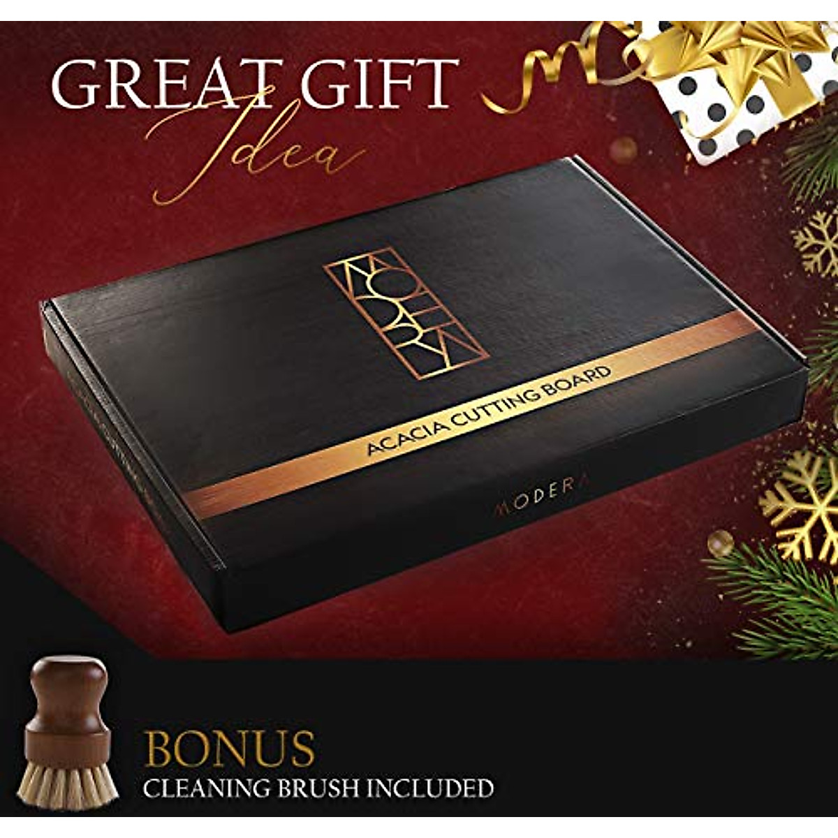 Large Acacia Wood Cutting Board, Premium Butcher Block for Carving Meat w/Deep Juice Grooves, Non Slip Spikes Reversible Design for Slicing Chopping & Serving Fathers Day Holiday Gift | 12x16x1.5"