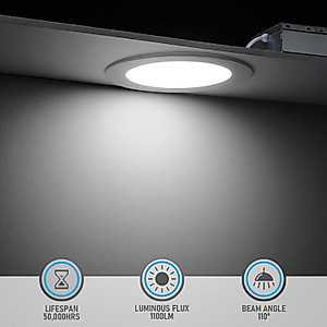 TORCHSTAR Basic Series 12-Pack 6 Inch Ultra-Thin LED Recessed Lighting with Junction Box, CRI90, Aluminum, 5000K Daylight, 5%-100% Dimmable Slim Recessed Downlight, 12W 1100LM, ETL and Energy Star