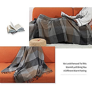 Farridoro Lambswool Fringe Lightweight Throw Blanket 51inches with 78inches All Season Use Soft Throw Blankets for Bed Couch Sofa Camping Chair Outdoor