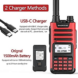 BAOFENG GM-15 Pro GMRS Radio Long Range Walkie Talkies Rechargeable NOAA Weather Alerts & Scan Two Way Radio,GMRS Repeater Capable with Extra Battery Programming Cable Speaker Mic etc Full Kits