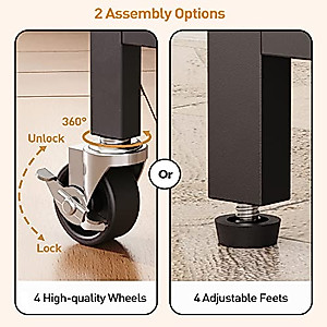 ALOFA Laundry Basket, Laundry Hamper with Shelf, 48L Laundry Room Organization, Pull Out and Removable Laundry Bag, Metal Frame Made Laundry Sorter Wheels and Adjustable Feets Black