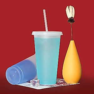 701-800ml Plastic Cup Single-layer Reusable Food Grade High Capacity with Cover Drink Water Multicolor PP Temperature Sensitive