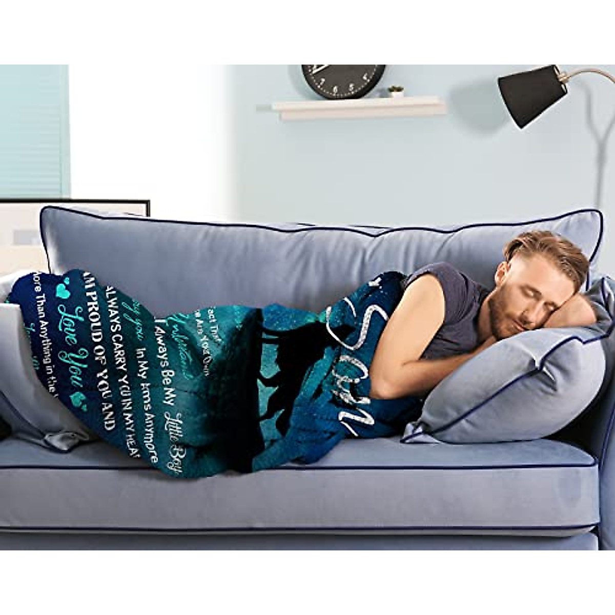 Son Gifts from Mom, Son Blanket 60"x50", Birthday Gifts for Son, Best Gifts Ideas for Grown Son , Bonus Son Gifts for Men Valentines Anniversary Fathers Day Christmas, to My Son Throw Blankets
