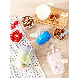 Habysedu Keep Fit Salad Meal Shaker Cup,Travel Cup with Snack Bowl, Portable Fruit and Vegetable Salad Cups Container with Fork & Salad Dressing Holder, Overnight Oats Containers with Lids(Blue)