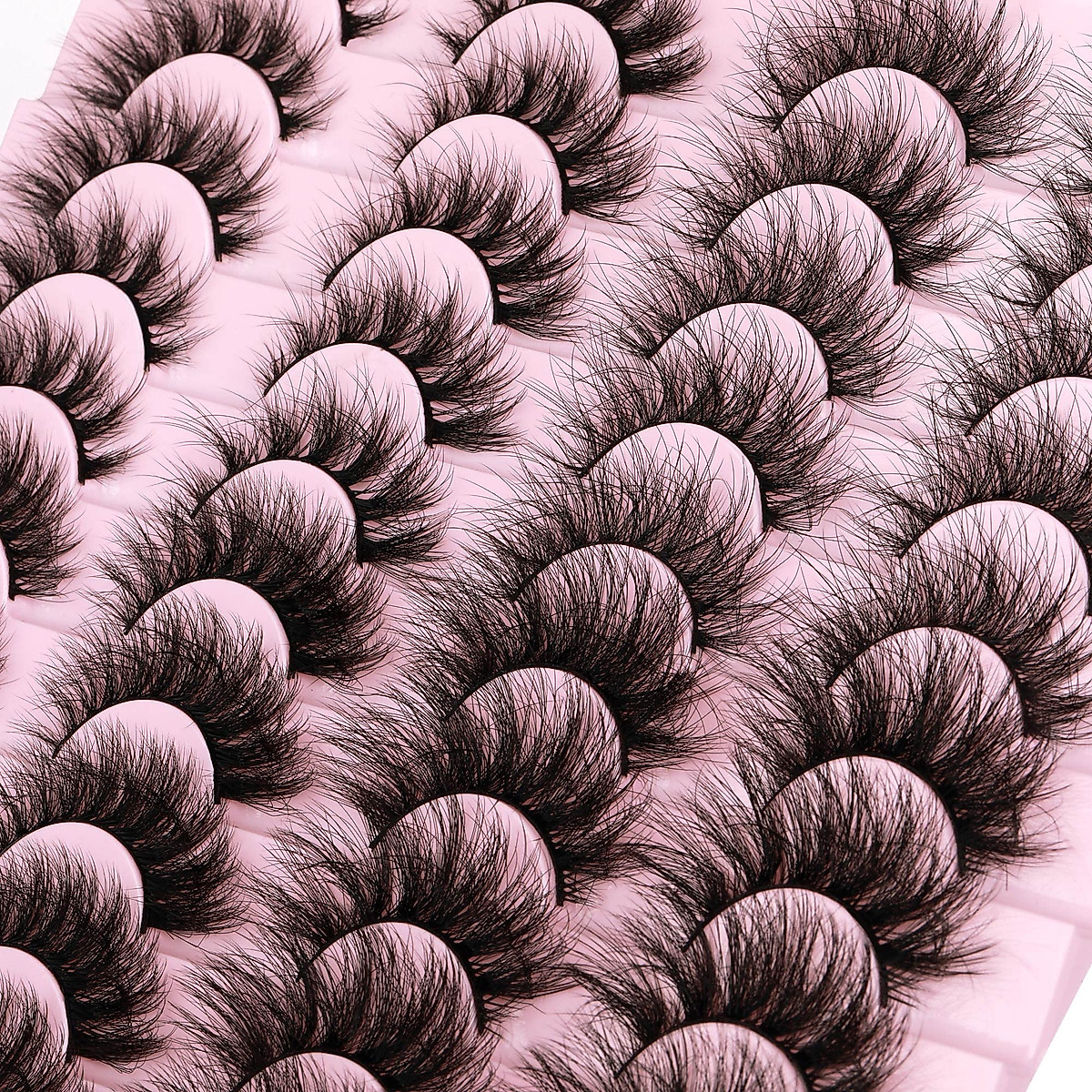 20 Pairs Fake Eyelashes Fluffy Volume Mink Lashes Wispy 20MM Long Dramatic False Eyelashes 4 Styles Reusable Handmade Soft Faux Mink Eye Lashes Pack by GVEFETIEE