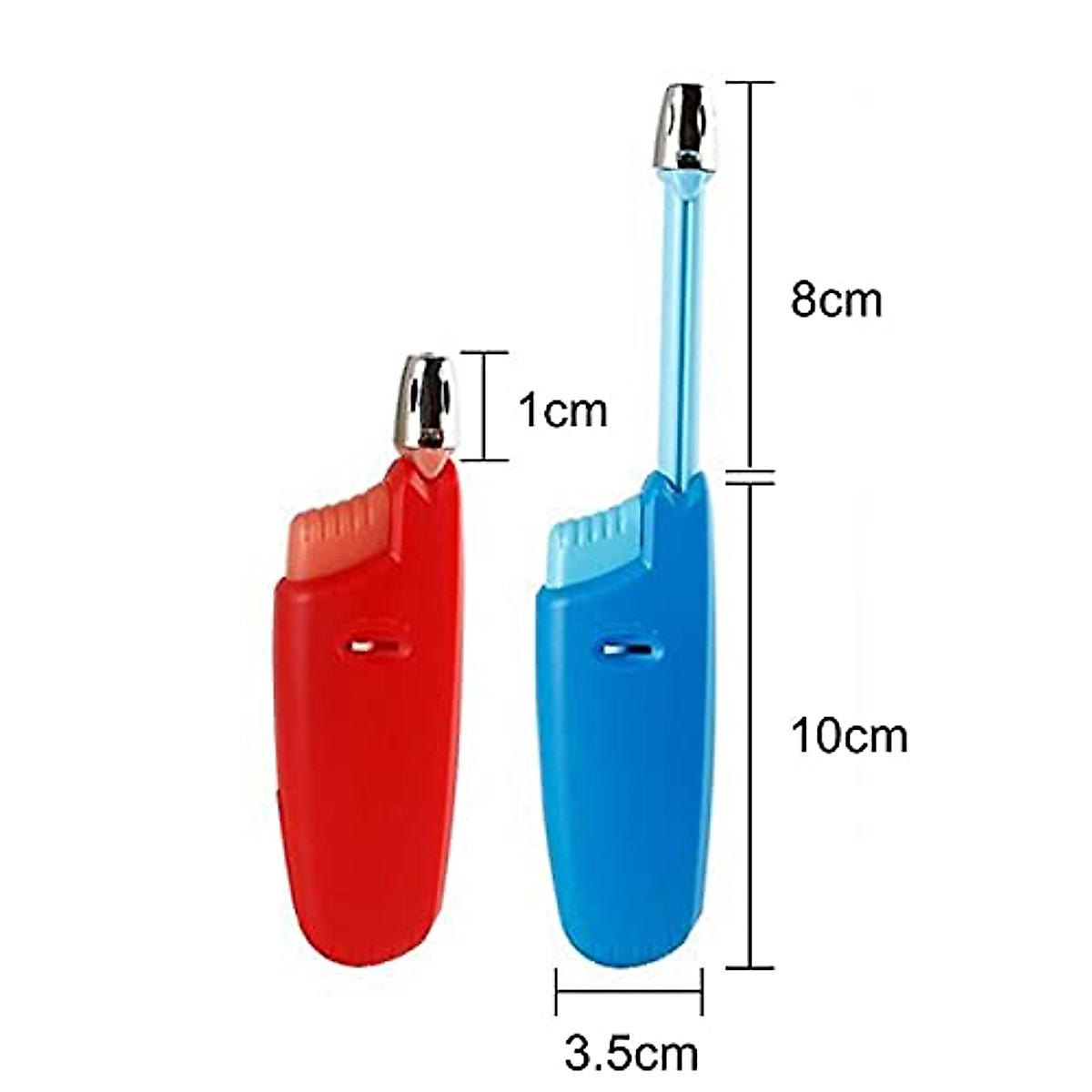 Candle Lighter Long Neck Adjustable Lighter Butane Gas Refillable Plastic Lighter Kitchen Igniter (5 Pack) (Butane Included) (5 Pack Lighters)