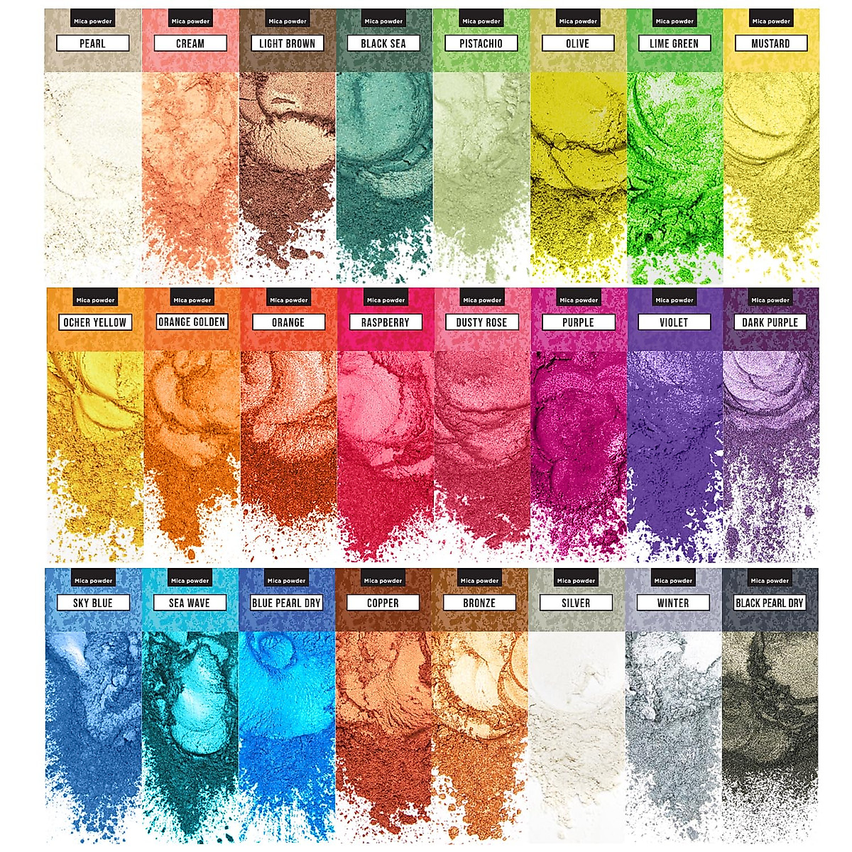 Mica Powder for Epoxy Resin – Pigment Powder for Nails – Epoxy Resin Color Pigment – Soap Making Dye – Mica Pigment Powder 24 Colors Set