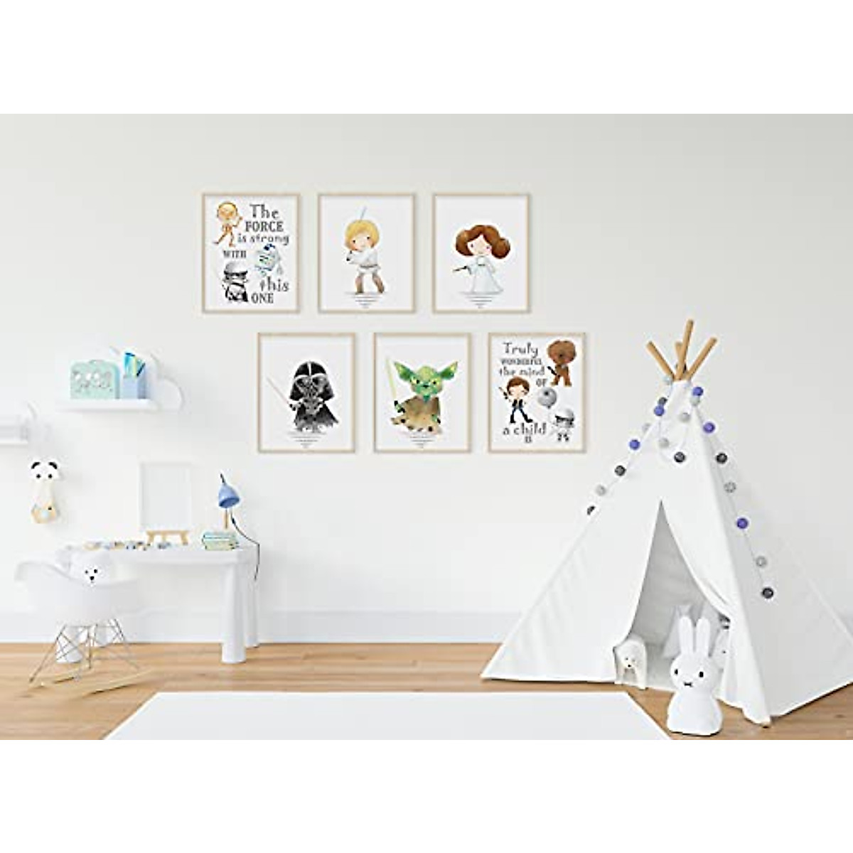 w.o.w.a world of wall art Star Wars Character Poster Collection for Kids' Spaces- 6 Fun and Exciting Posters to Transform Your Child's Room into a Star Wars Haven (8"x10", UNFRAMED)