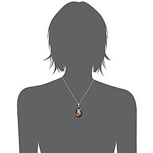 Amazon Essentials Sterling Silver Guardian Angel Pressed Flower Pendant Necklace, 18' (previously Amazon Collection)