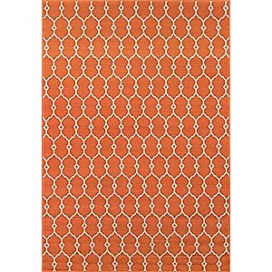 Momeni Rugs , Baja Collection Contemporary Indoor & Outdoor Area Rug, Easy to Clean, UV protected & Fade Resistant, 5'3" x 7'6", Orange