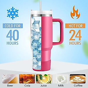 LorinShine 40 OZ Stainless Steel Tumbler with Lid and Straw, Insulated Cup with Handle, Leak Proof Tumbler, Large Water Iced Tea Coffee Bottle for Gift/Travel/Sport/Home