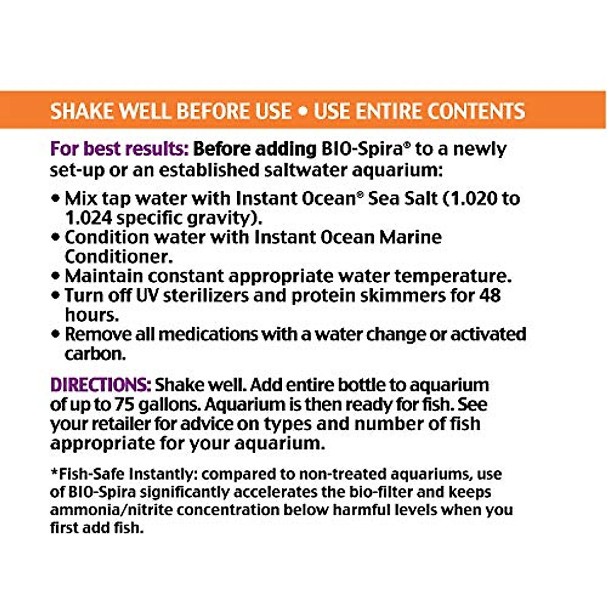 Instant Ocean BIO-Spira Water Treatment for Aquariums, 8.45-Ounce (46798779643)