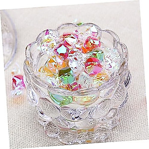 OKUMEYR 2pcs Foam Candy Cup Candy Dish with Lid Sugar Bowl Tea Jar Wedding Candy Buffet Jars Crystal Cookie Tin Crystal Ice Cream Candy Bowl Wedding Decor Spice Jars Snack Glass Diamond
