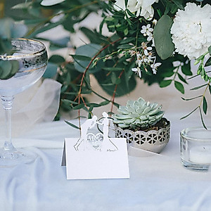 50PCS Table Name Place Cards,Hollow Out Mr and Mrs Design Wedding Name Place Cards for Table Seating Tented Name Card Folded Blank Card for Party Wedding Table Setting Seating Place Cards