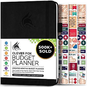 Clever Fox Budget Planner - Undated - Expense Tracker Notebook. Monthly Budgeting Journal, Finance Planner & Accounts Book to Take Control of Your Money. Start Anytime. A5 Size Black Hardcover