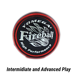 Yomega Fireball YoYo -HIGH Performance Responsive Transaxle Yoyo, Great for String Tricks for Advance Players to Perform Like Pros + Extra 2 yo yo Strings & 3 Month Warranty (Red/Black)