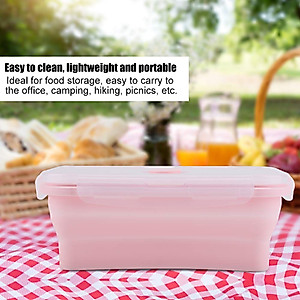 Haofy Silicone Food Storage Containers, Rectangle Lunch Boxes Collapsible Containers for Picnic Travel, Microwave Freezer Dishwasher (1200ml)