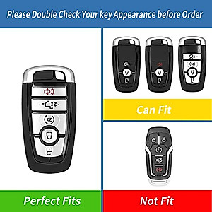 AKIYHIEI for Ford Key Fob Cover with Keychain, Key Shell Case for Ford Edge Escape Expedition Explorer Fusion Mustang Ranger F-150 F-250 Smart 3 4 5 Buttons (Blue)