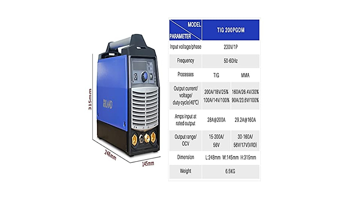 TIG 200PGDM 200 Amp Welder - Portable & Powerful Welding