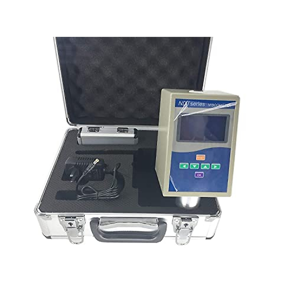 VTSYIQI Viscometer Laboratory Viscometer Digital Rotational Viscosity Meter with Fluidimeter 1~100000mPa.s #1#2#3#4 Rotors 1~100000mPa.s RS232 Interface Temperature Display