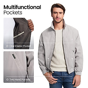 Weatherproof Garment Co. Men's Microfiber Classic Golf Jacket, Fog, Medium