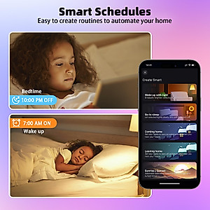 Smart Light Bulbs 6Pack with Remote, Color Changing Light Bulbs Work w/Alexa Google Home, 9W A19 E26 800LM Colored LED Bulb, 2.4GHz Only, 50+ DIY Scenes, App & Voice Control WiFi Light Bulbs