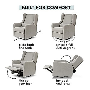 Carter's by DaVinci Arlo Recliner and Swivel Glider in Performance Grey Linen, Water Repellent & Stain Resistant, Greenguard Gold & CertiPUR-US Certified