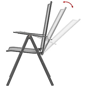 MBFLUUML Patio Dining Sets, Outdoor Patio Furniture, 5 Piece Patio Dining Set with Folding Chairs Steel Anthracite Suitable for Patio, Porch, Backyard, Balcony.