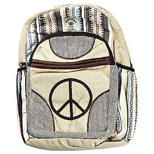 ThreadHeads Himalayan Hemp Simple Peace Backpack - 11"x16"