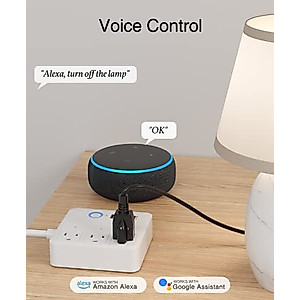 GHome Smart Power Strip, 3 USB Ports and 3 Individually Controlled Smart Outlets, WiFi Surge Protector Works with Alexa Google Home, Home Office Cruise Ship Travel Multi-Plug Extender Flat Plug, 10A