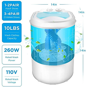 MISMORI Portable Shoes Washing Machine, Mini Portable Washing Machine, Smart Lazy Automatic Shoes Washer, for Apartments Camping Dorms Business Trip College Rooms
