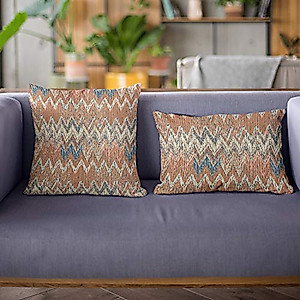 Plutus Brands Multi-Color Plutus Wave Chevron Luxury Throw Pillow 18 in x 18in, Double Sided 18" x 18"