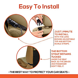 Trobo Car Kick Mats Back Seat Protector, Set of 2 X-Large Seat Back Cover for Kids, Made with Thick Waterproof Material to Fully Protect Backseat from Dirt, Mud and Scuffs Marks, Fits Most Cars