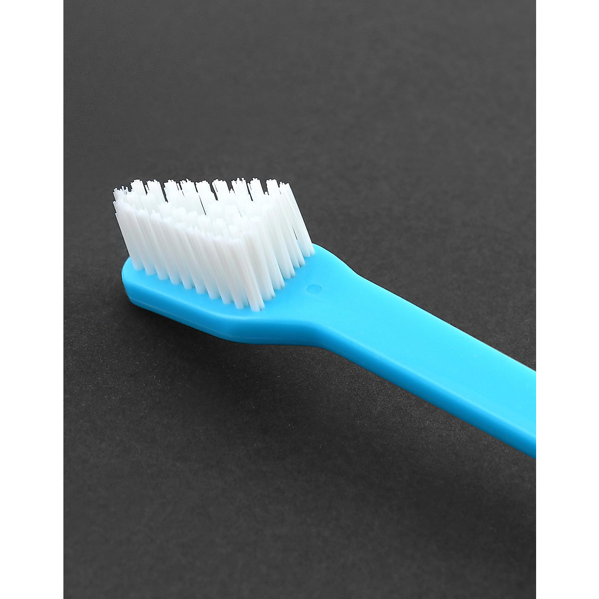 QWORK Double-Headed Pet Toothbrushes for Dogs and Cats, 8.66" Length, Soft Nylon Bristles, Blue, Dental Care Cleaning Kit for Pets, 200 Pcs