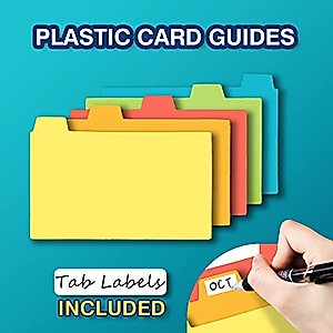 H4D 3x5 Index Card Holder with Dividers and Ruled Index Cards 100 Count, Teal