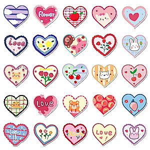 Various Heart Stickers for Kids Teens Girls Boys |50 Pcs| Exquisite Waterproof Stickers for Laptop Phone Tablet Luggage Water Bottle Flasks Cup Bike,Trendy Cartoon Vinyl Decals Pack(50Pcs-Heart)