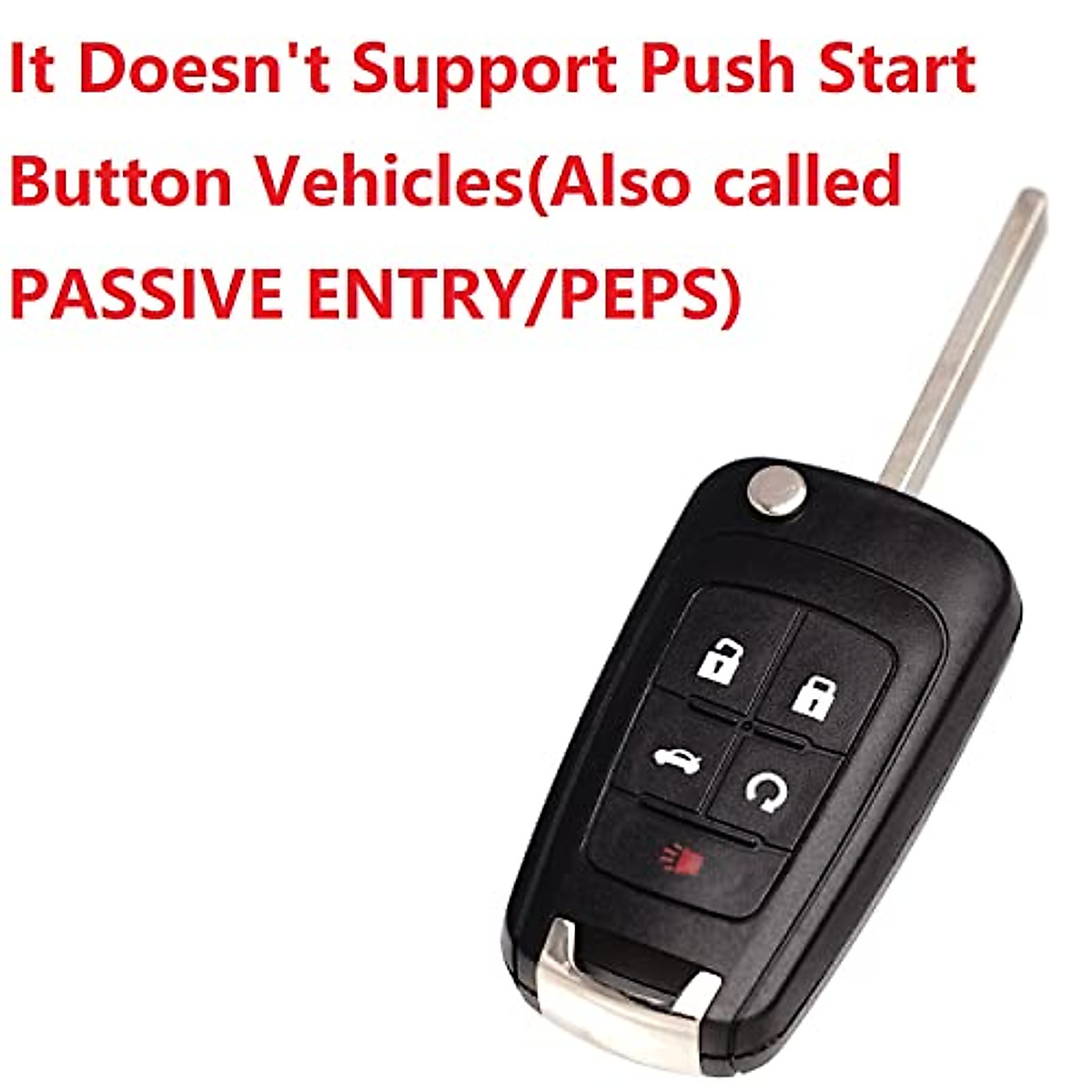 Remote Flip Key Fob Replacement Fits for Chevy Cruze Equinox Camaro Malibu Sonic Impala Buick Lacrosse Regal Verano Encore Allure GMC Terrain 2010-2021 Keyless Entry Remote Control OHT01060512 Set 1