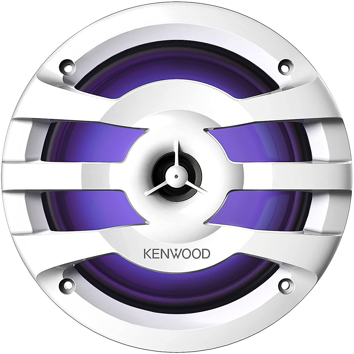 Kenwood KFC-1673MRWL 6-1/2" 2-Way Marine Speakers with Grilles (Pair) | Built-in LED Lights (White)