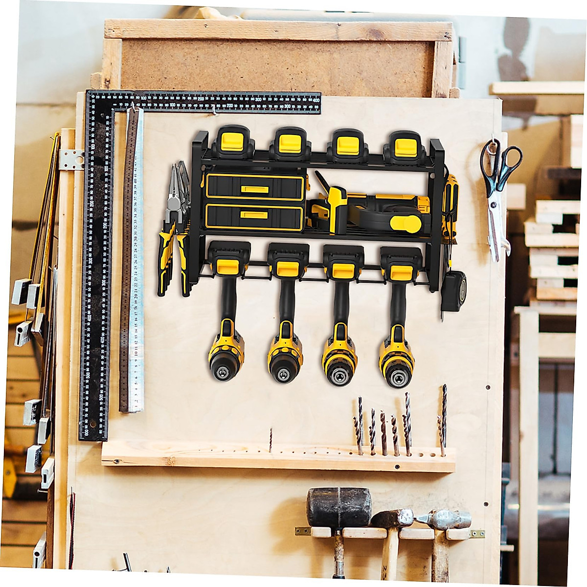 HOOTNEE Power Tool Organizer Storage Shelves Screwdriver Garage Tool Organizer Tool Room Supplies Hand Tool Holder Tool Organizer Wall Mount Tool Organizer and Storage Carbon Steel