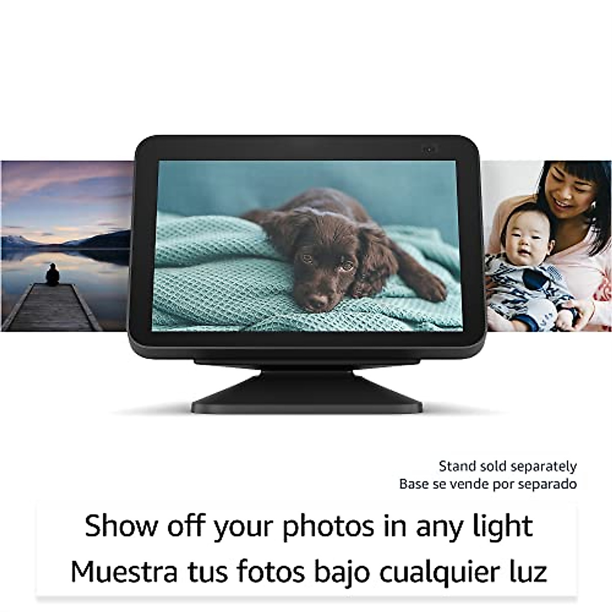 Echo Show 8 (2nd Gen, 2021 release) | International Version with EU Power Adaptor | HD smart display with Alexa and 13 MP camera | Charcoal