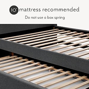 DG Casa SUVA Traditional Upholstered Daybed with Trundle Platform Bed Frame with Diamond Button Tufting Nailhead Trim and Full Wooden Slats, Box Spring not Required - Twin Size Day Bed in Gray Fabric