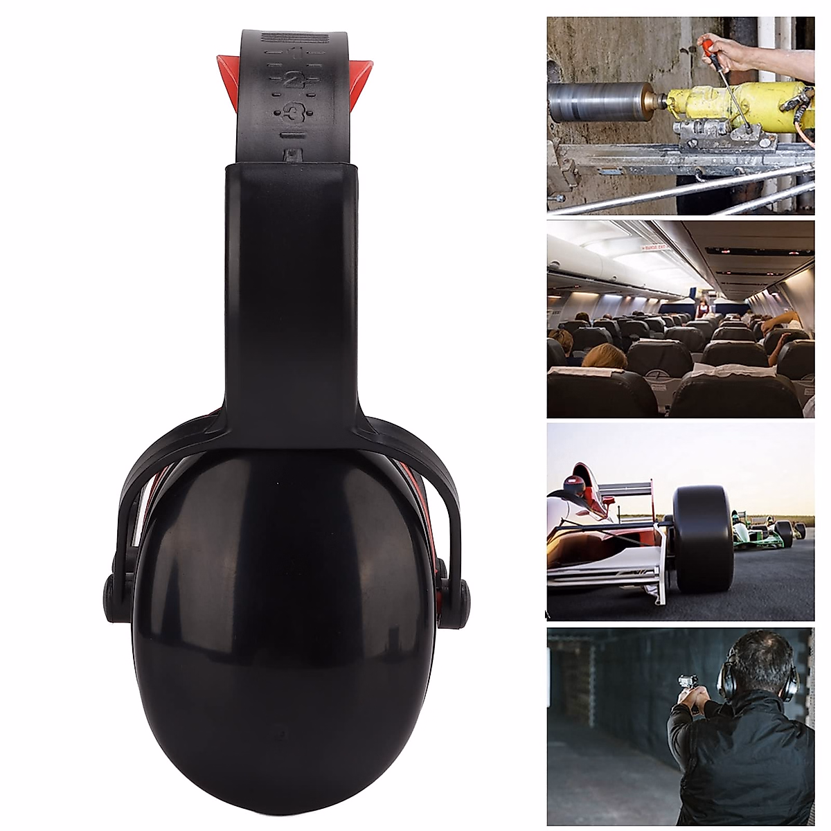 Natudeco Noise Reduction Ear Muffs Hearing Protection Earmuffs Ear Protection Defenders Headband 24dB NRR Adjustable 360° Rotating Shell for Hearing Protection