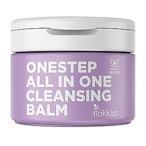ROKKISS One-Step Cleansing Balm (5.1fl oz) - pH-Balanced Gentle Daily Facial Cleansing and Makeup Remover. Shea Butter, Grapefruit and Peach Extracts.