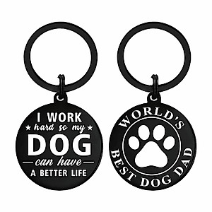 Dog Dad Gifts for Men - Dog Lover Gifts for Men - Best Dog Dad Ever Keychain, Dog Dad Birthday Gift
