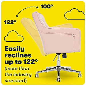 Serta Style Ashland Home Office Chair, Party Blush Pink Twill Fabric